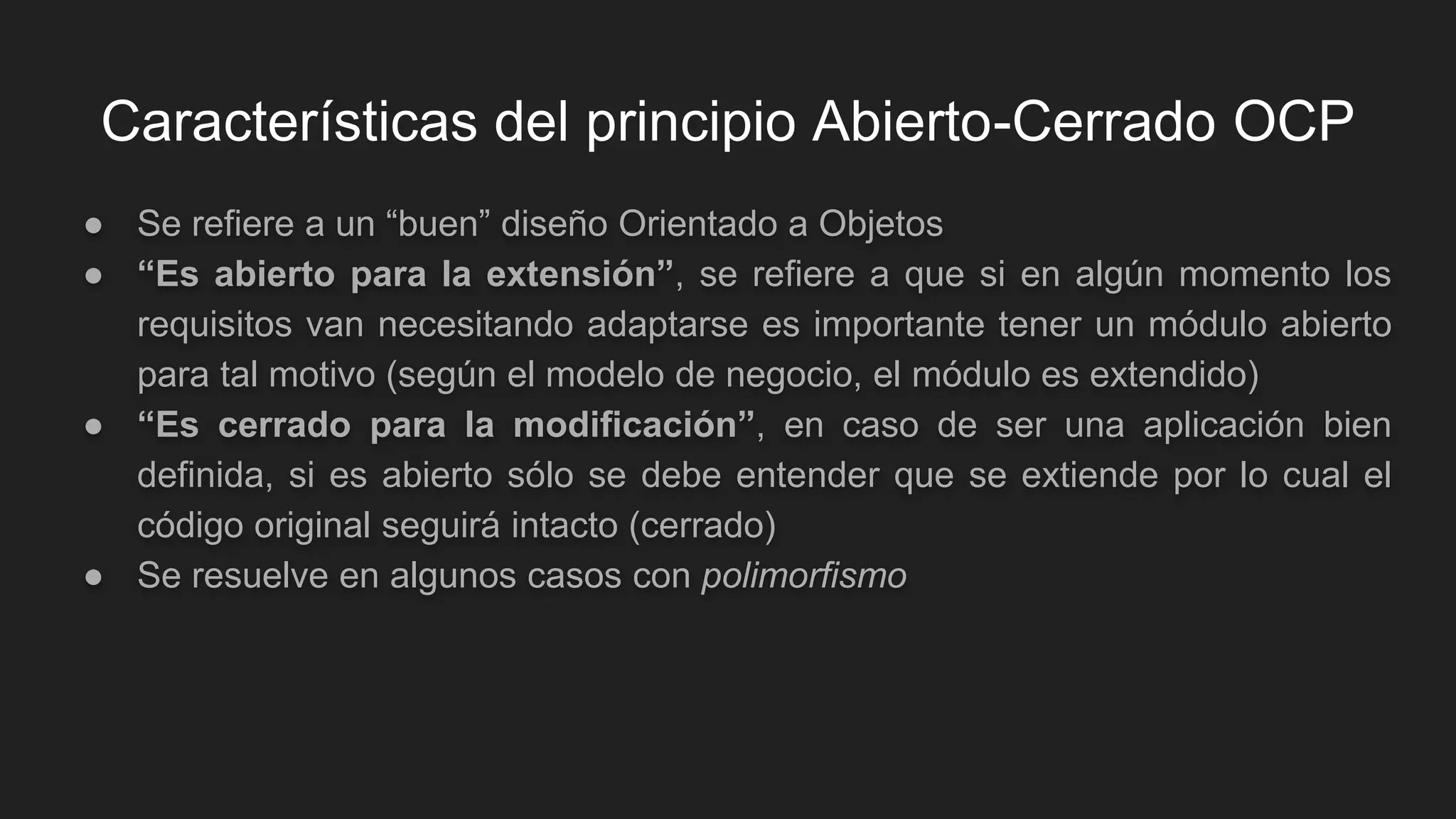 Arquitectura de Software Principio Abierto- Cerrado Open/Close | PPTX | Programming Languages ...
