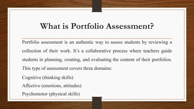 Portfolio.pdf Educational Assessment Class room assessment | PPT