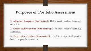 Portfolio.pdf Educational Assessment Class room assessment | PPT