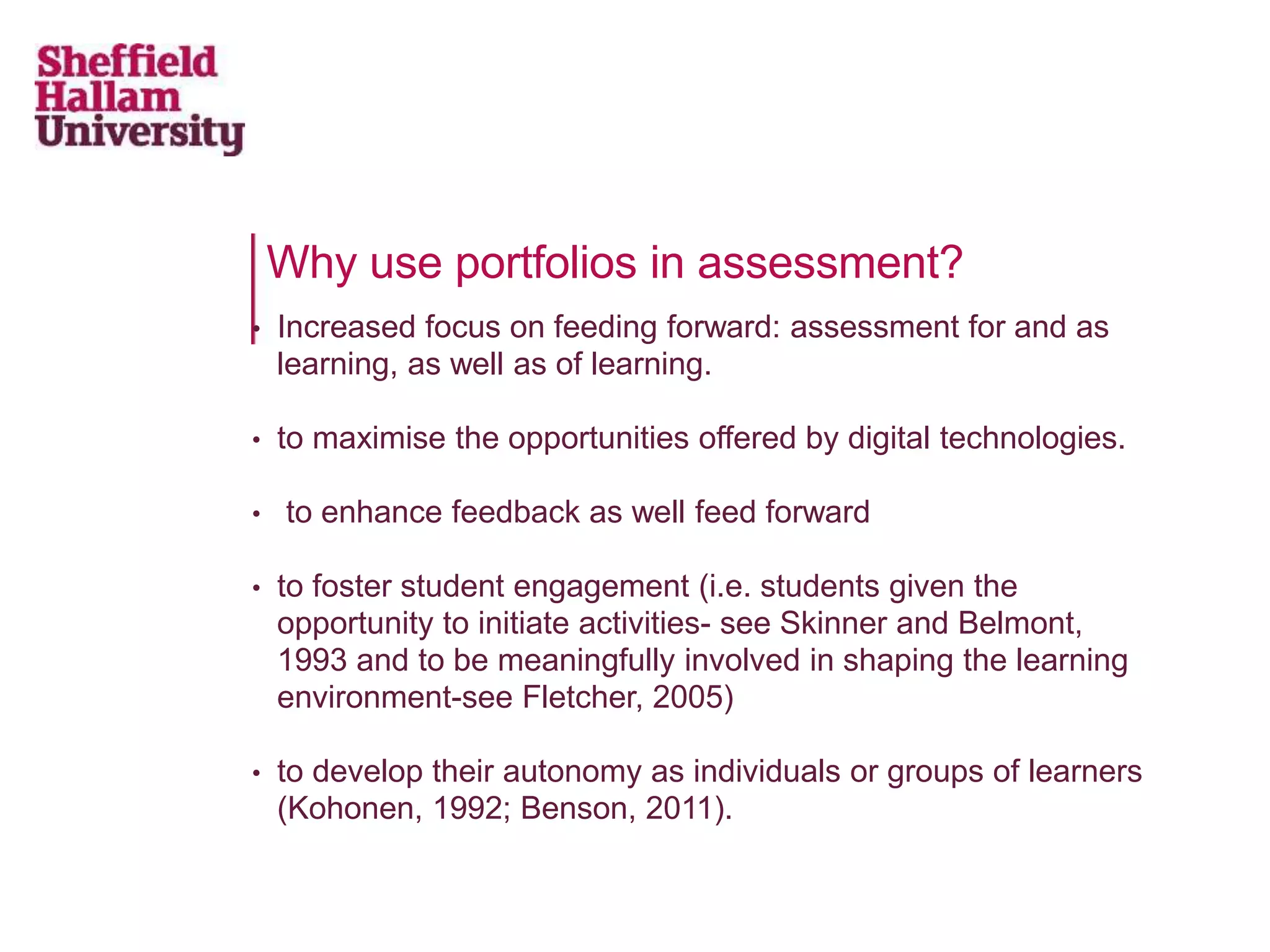 Portfolio based assessments | PPTX | Educational Assessment | Education