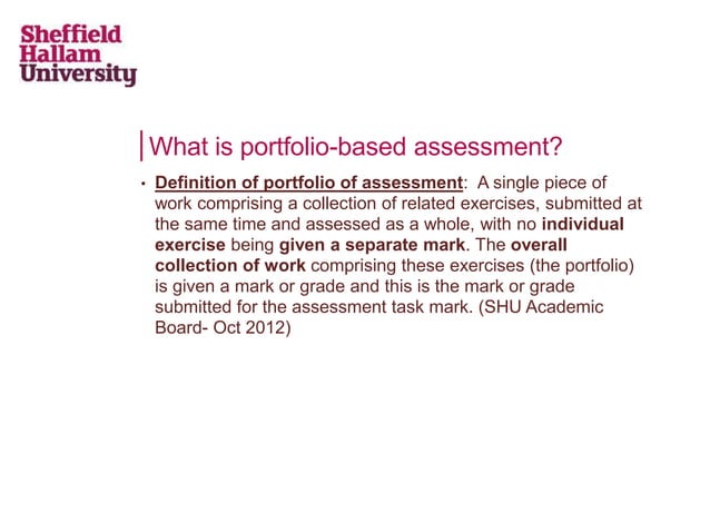 Portfolio based assessments | PPTX | Educational Assessment | Education