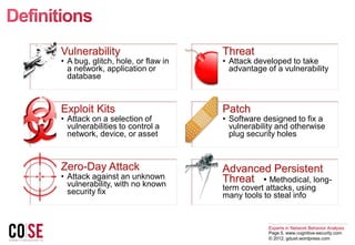Cognitive Security - Anatomy of Advanced Persistent Threats ('12) | PDF