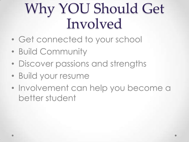 The Importance of Getting Involved | PPT