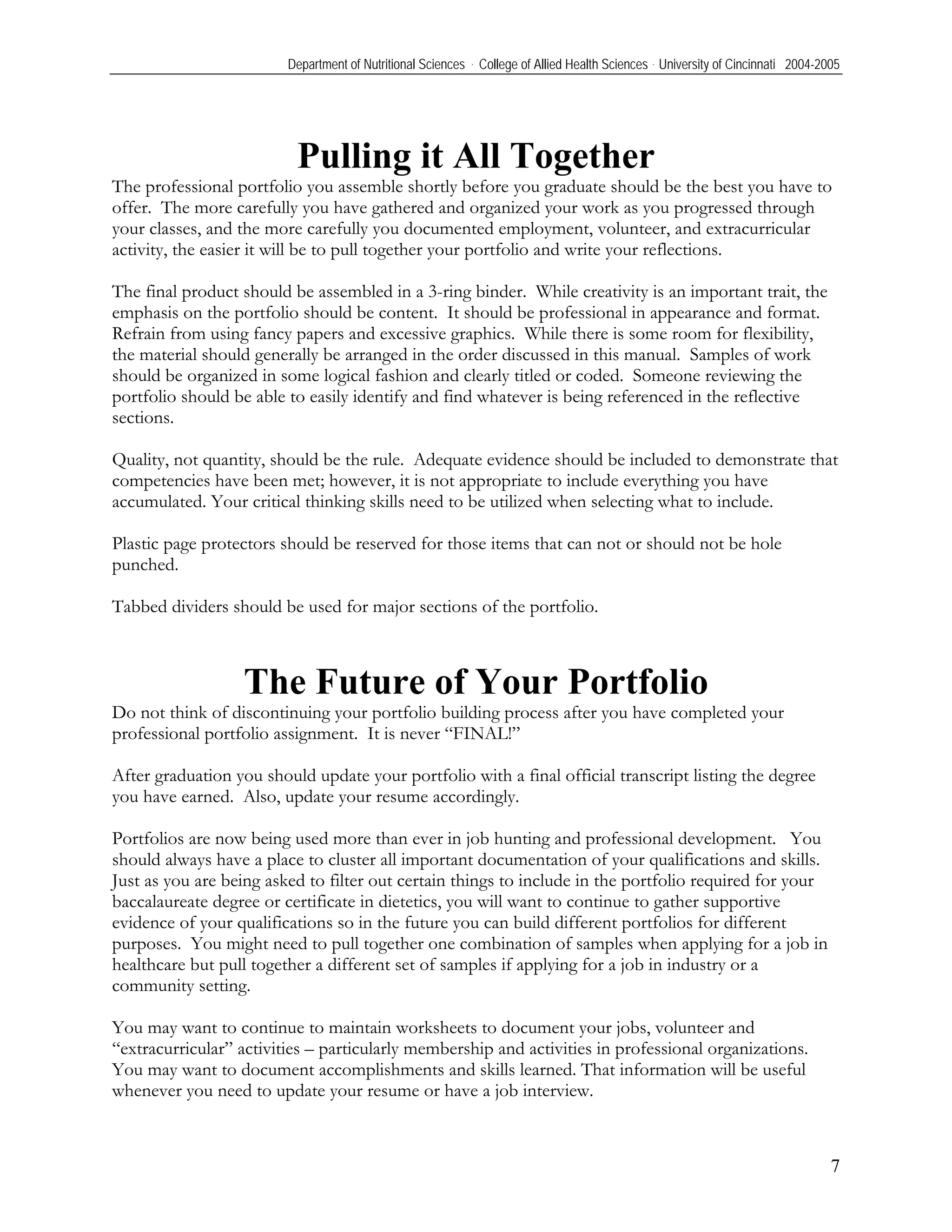 Portfolio Manual Rev 6 04 | PDF