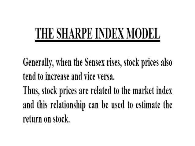 Portfolio theory-sharpe-index-model 1 | PPT