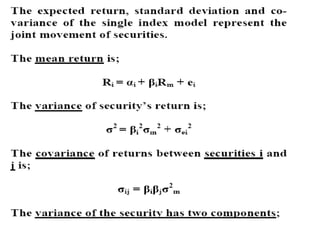 Portfolio theory-sharpe-index-model 1 | PPT