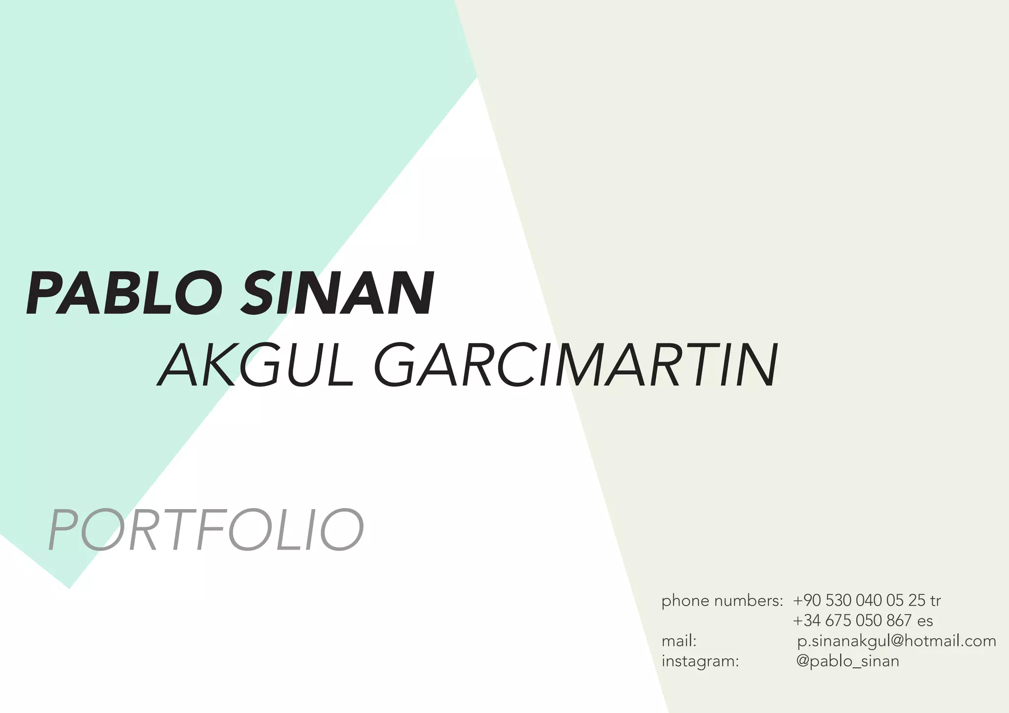Portfolio Pablo Sinan Akgul | PDF
