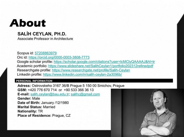 Salih Ceylan: Architect - Researcher - Academic - Educator | PPT