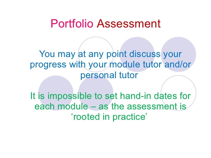 Portfolio Assessment Overview