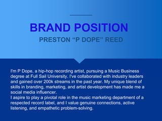 Prest Reed Portfolio revamp Full Sail Presentation 2 | PPT