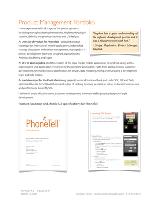 Product Management Portfolio | PDF