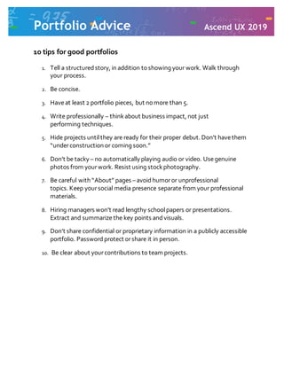 10 Tips for Good Portfolio | PDF