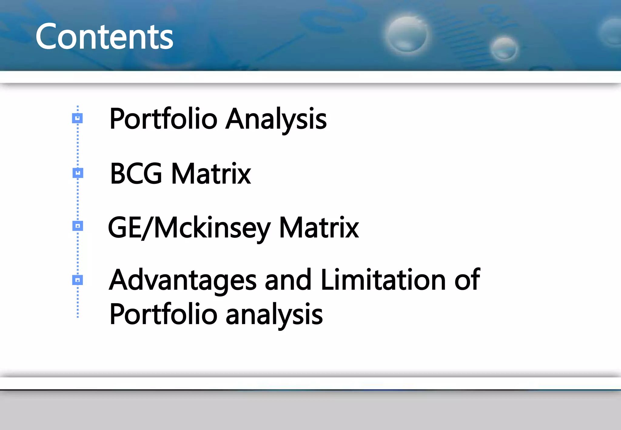 Portfolio Analysis - BCG Matrix, GEMckinsey Matrix.pptx | Management ...