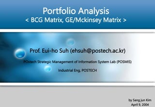 Portfolio Analysis - BCG Matrix, GEMckinsey Matrix.pptx