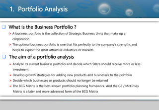 Portfolio Analysis - BCG Matrix, GEMckinsey Matrix.pptx | Management ...
