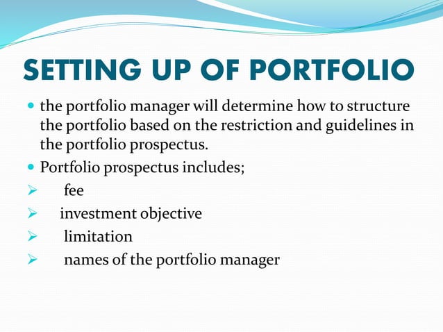 Portfolio Analysis Selection Portfolio Theory Return Portfolio Risk Efficient Set Of