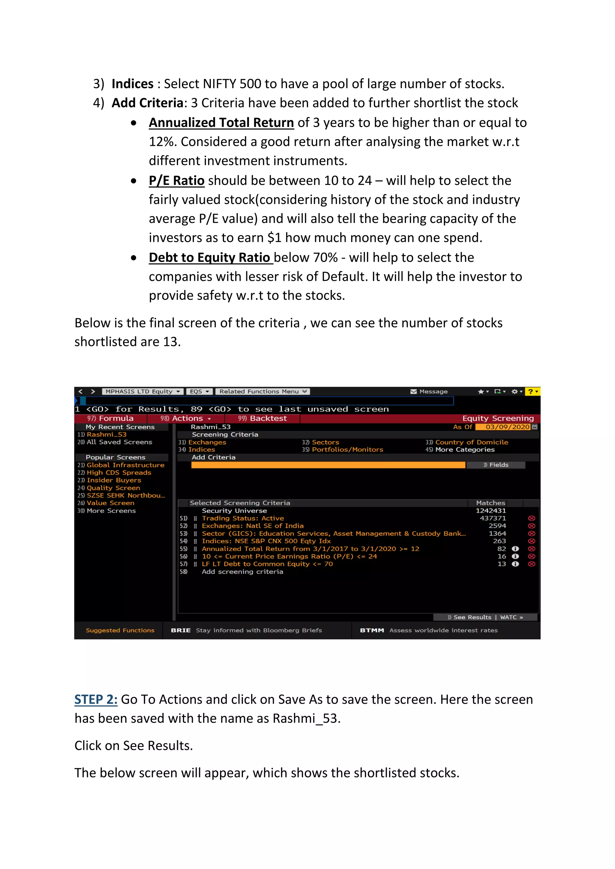Portfolio analysis using bloomberg | PDF