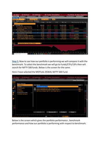 Portfolio analysis using bloomberg | PDF