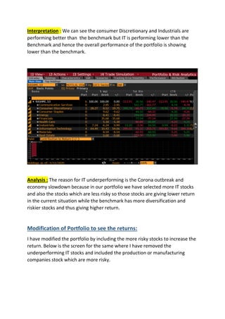 Portfolio analysis using bloomberg | PDF