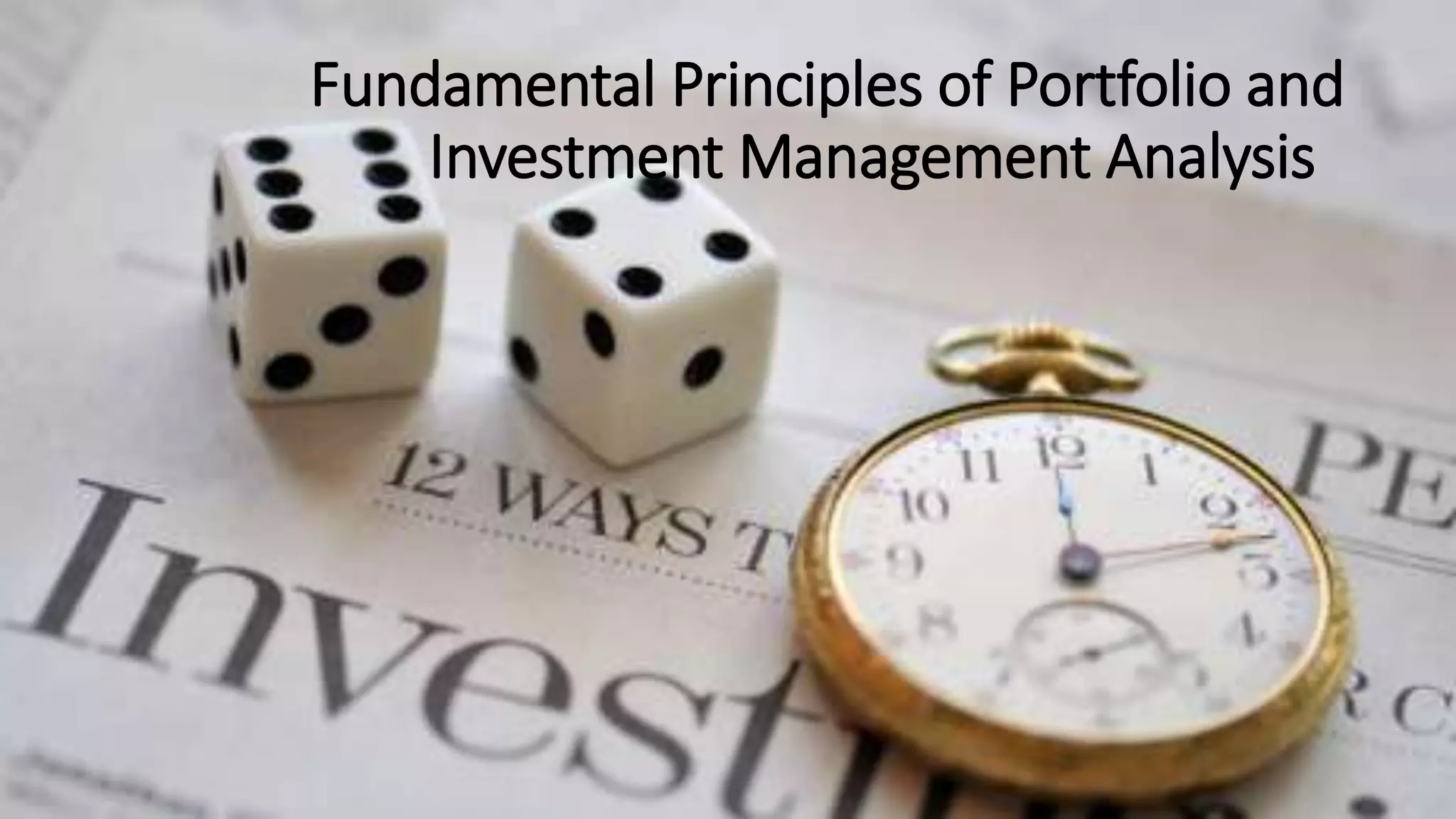 Fundamental Principles of Portfolio and Investment Management Analysis ...