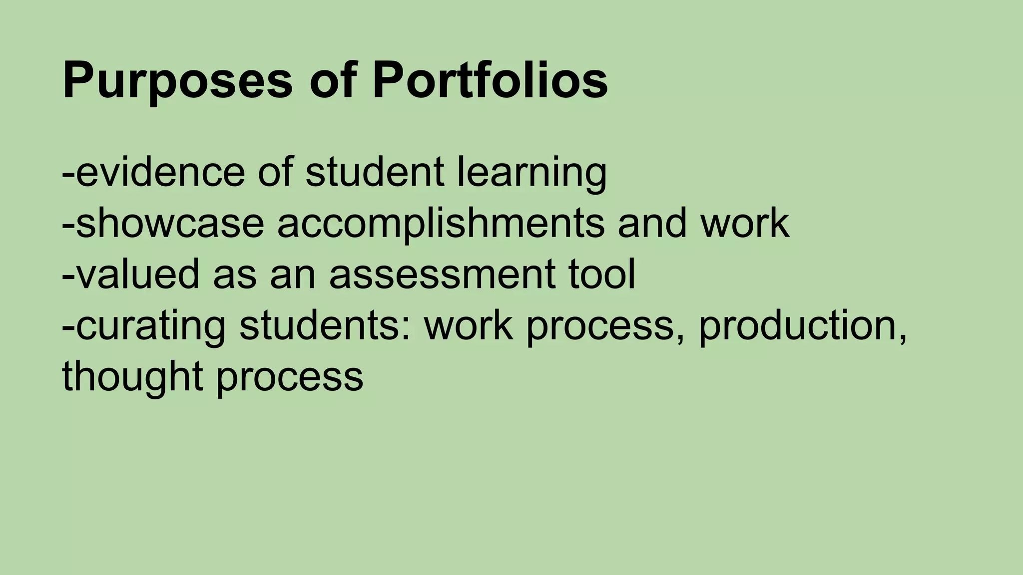Portfolio and student reflection | PPT