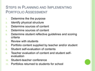 Portfolio Assessment Examples