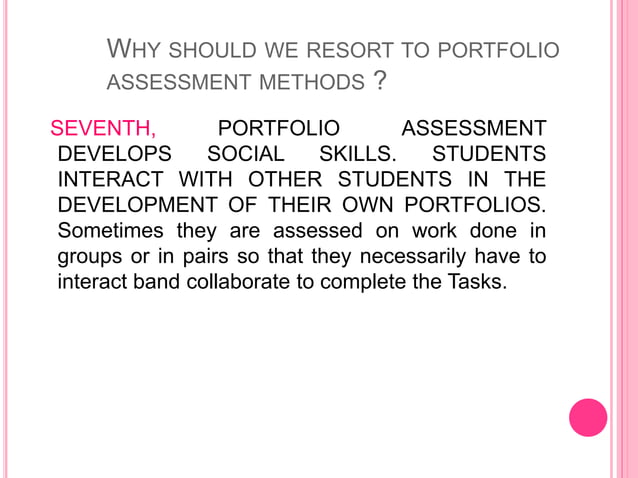 Portfolio Assessment | PPTX | Educational Assessment | Education