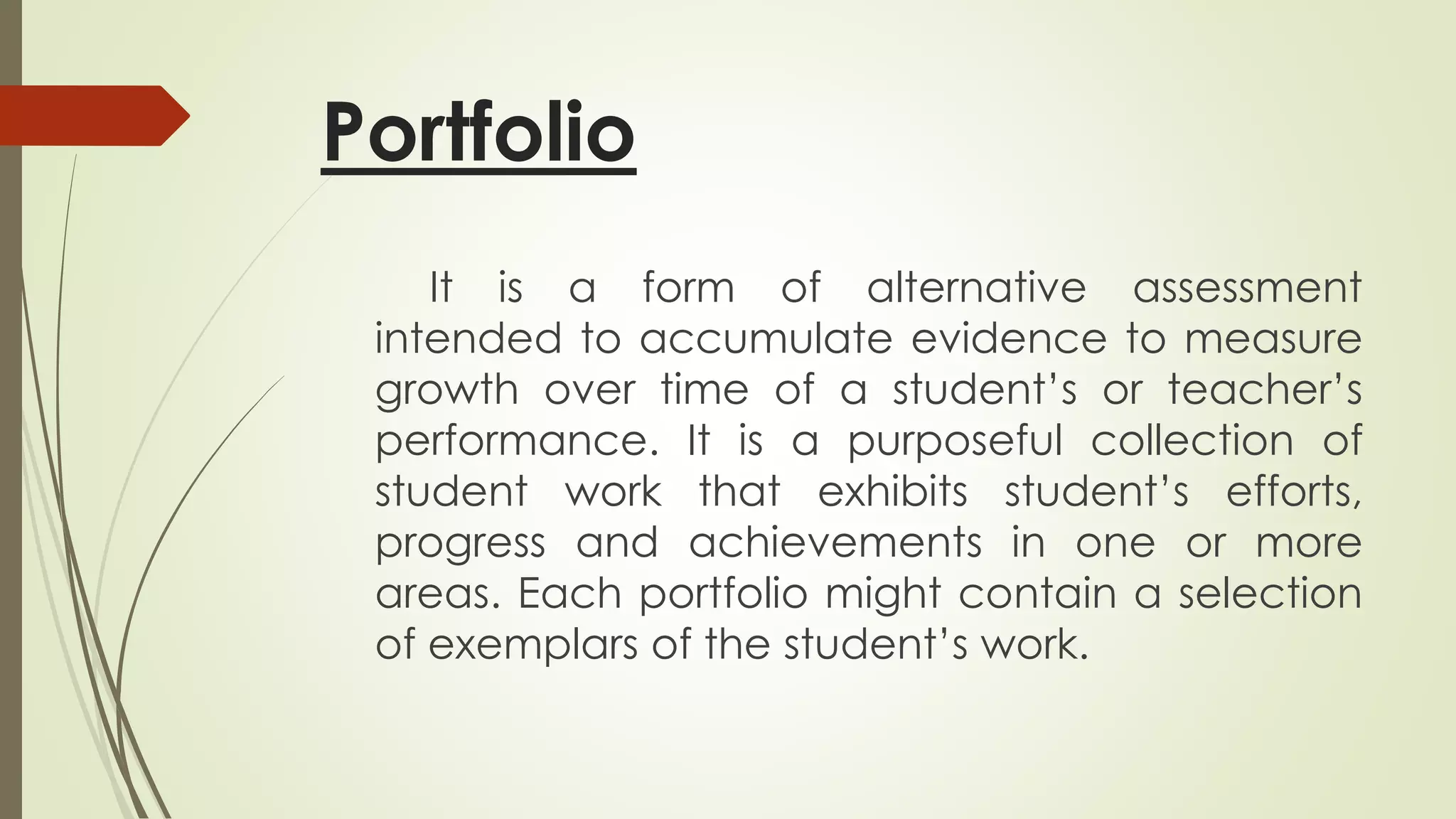 Portfolio assessment | PPTX