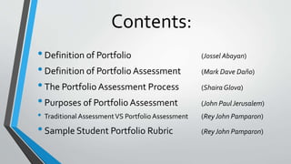 Portfolio Assessment | PPTX