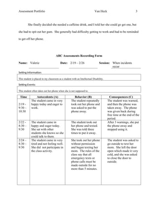 Portfolio Assessment: Case Study of a Student with Intellectual ...