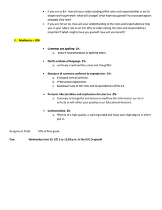 Portfolio assignment rubric | PDF