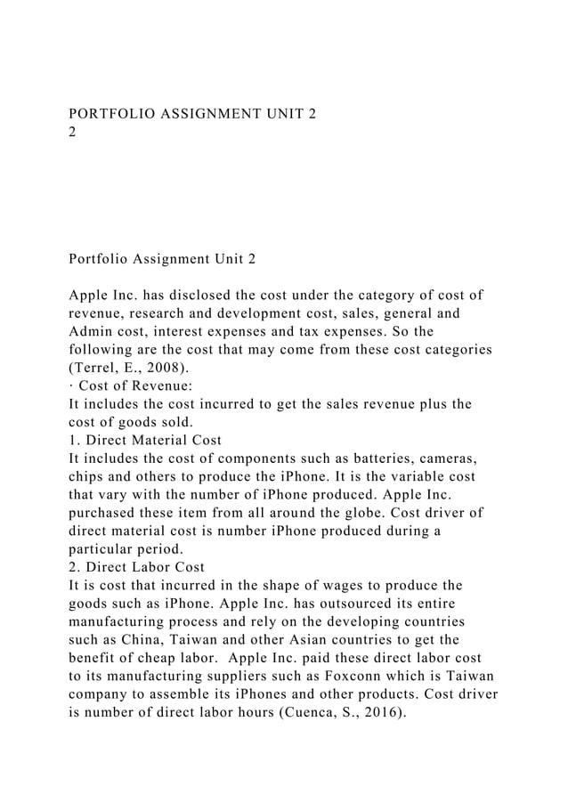 PORTFOLIO ASSIGNMENT UNIT 2 .docx