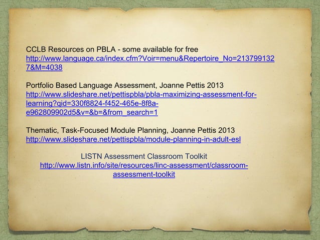 Portfolio Based Language Assessment in LINC | PPTX | Educational ...