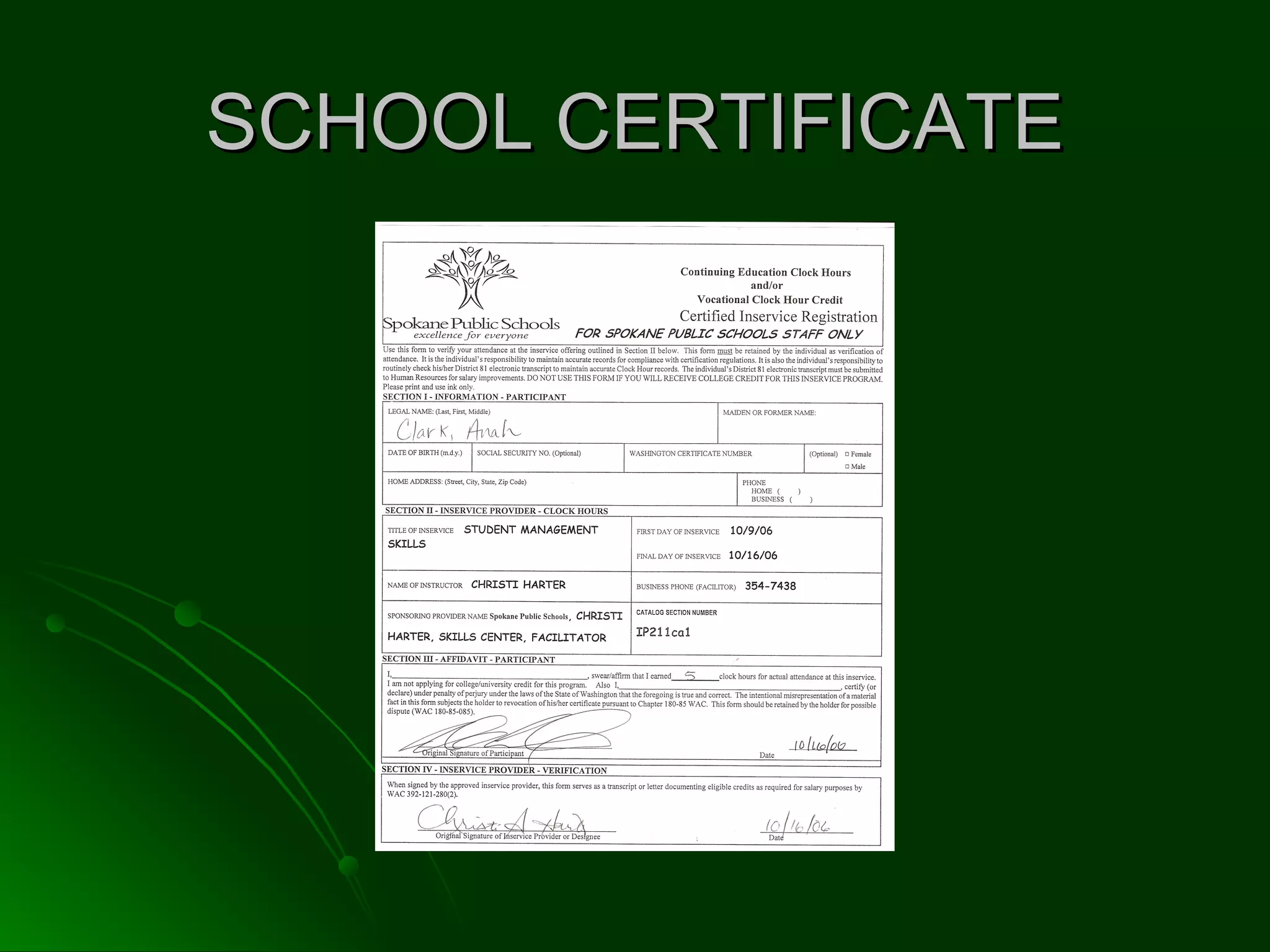 Class Certificates | PPT