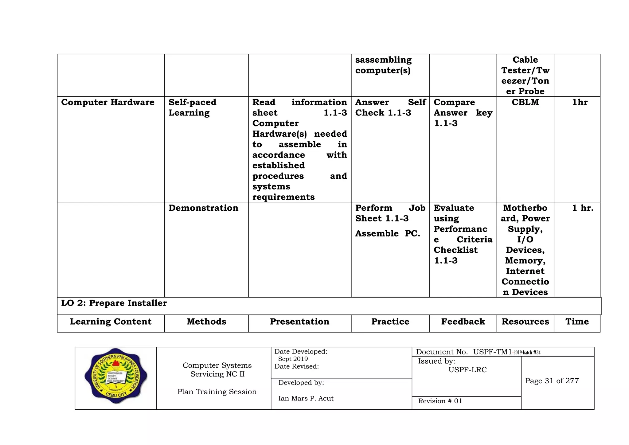 TM 1 TESDA Portfolio Computer Systems Servicing NC II | PDF ...