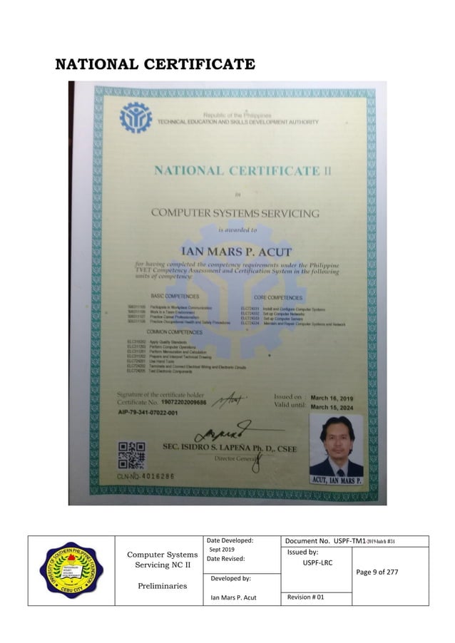 TM 1 TESDA Portfolio Computer Systems Servicing NC II | PDF ...