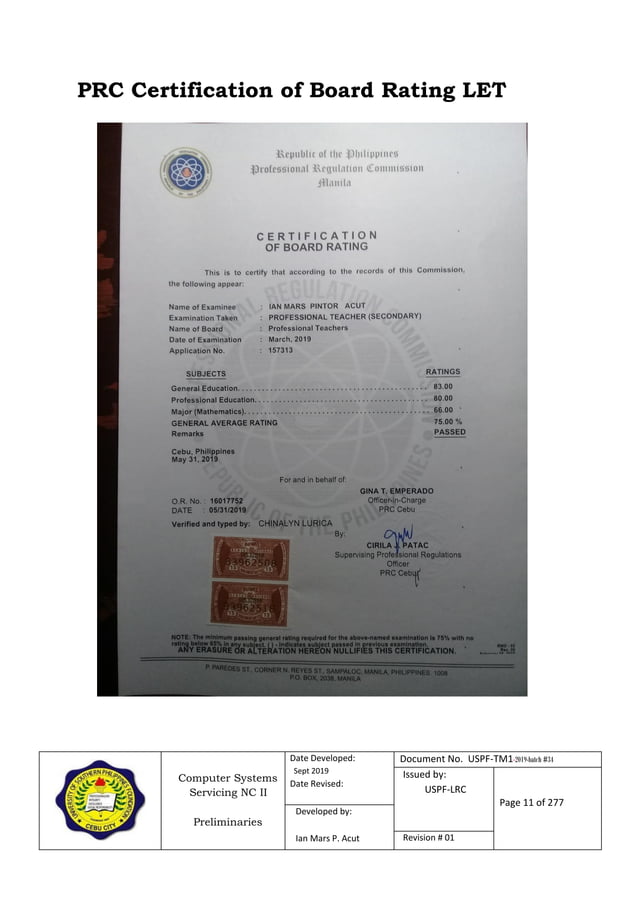 TM 1 TESDA Portfolio Computer Systems Servicing NC II | PDF ...