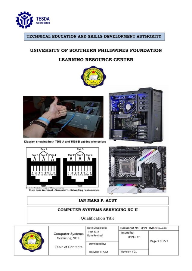 TM 1 TESDA Portfolio Computer Systems Servicing NC II | PDF ...