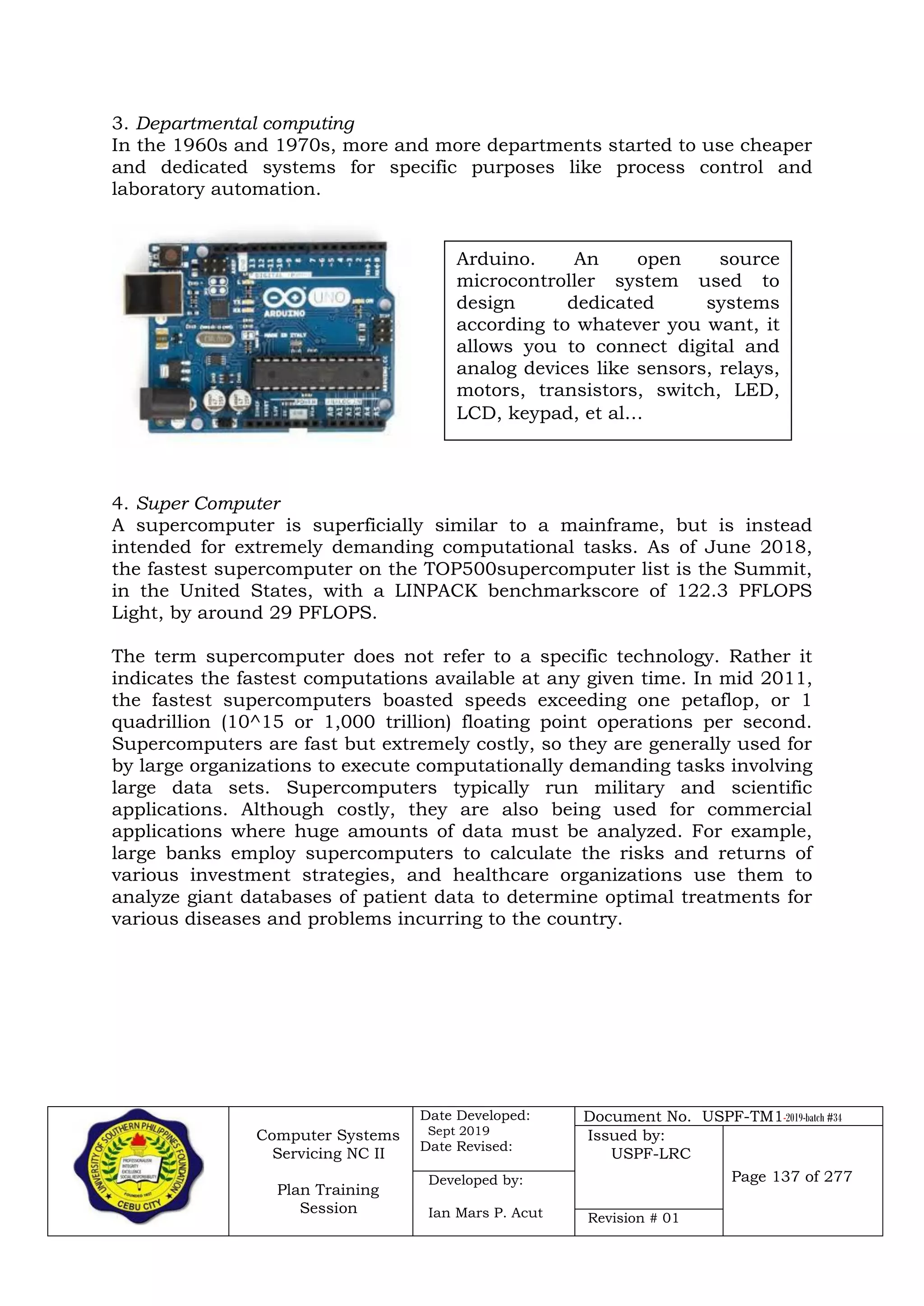 TESDA TM1 Portfolio Computer Systems Servicing NC II | PDF