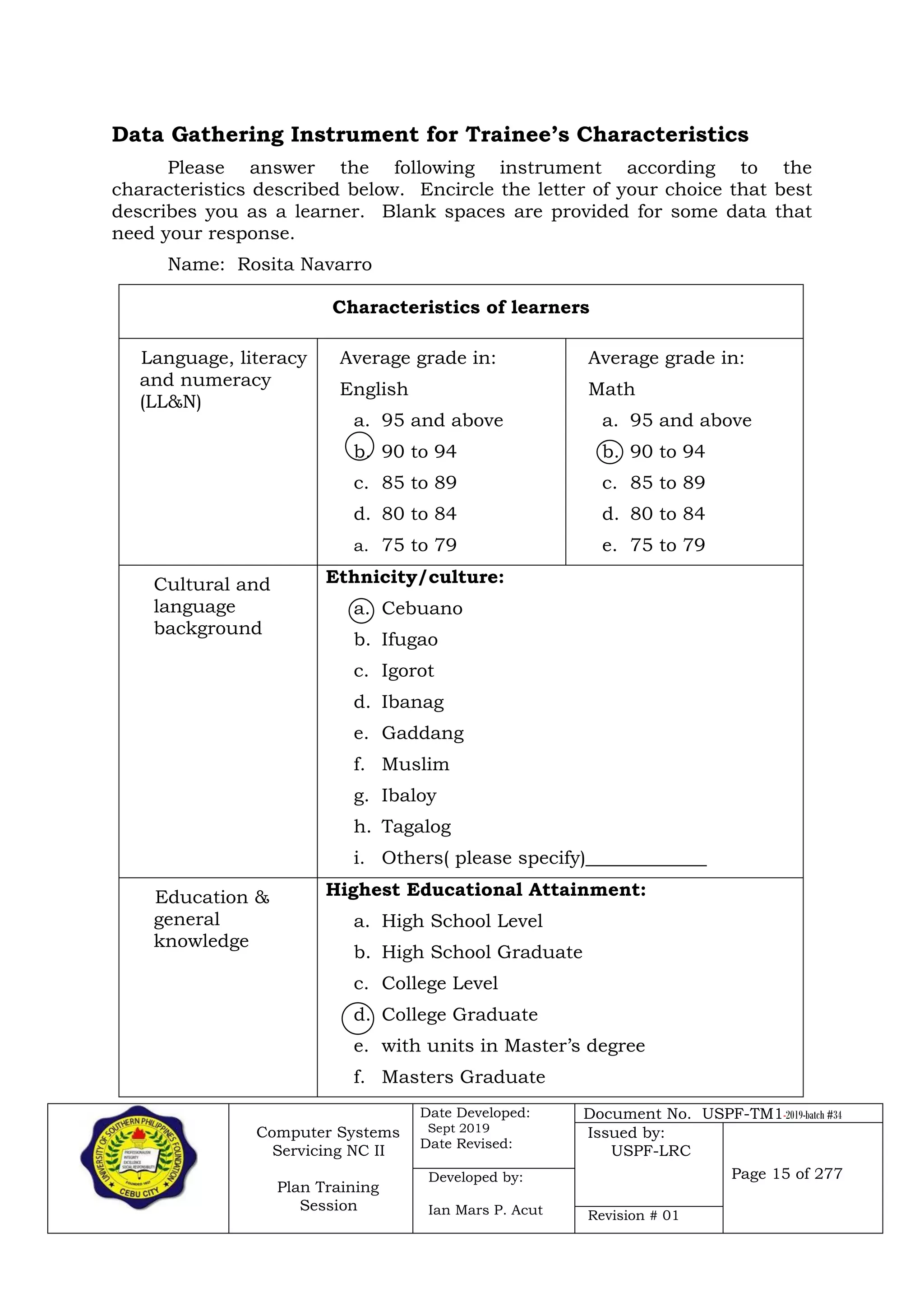 TESDA TM1 Portfolio Computer Systems Servicing NC II | PDF | Technology ...