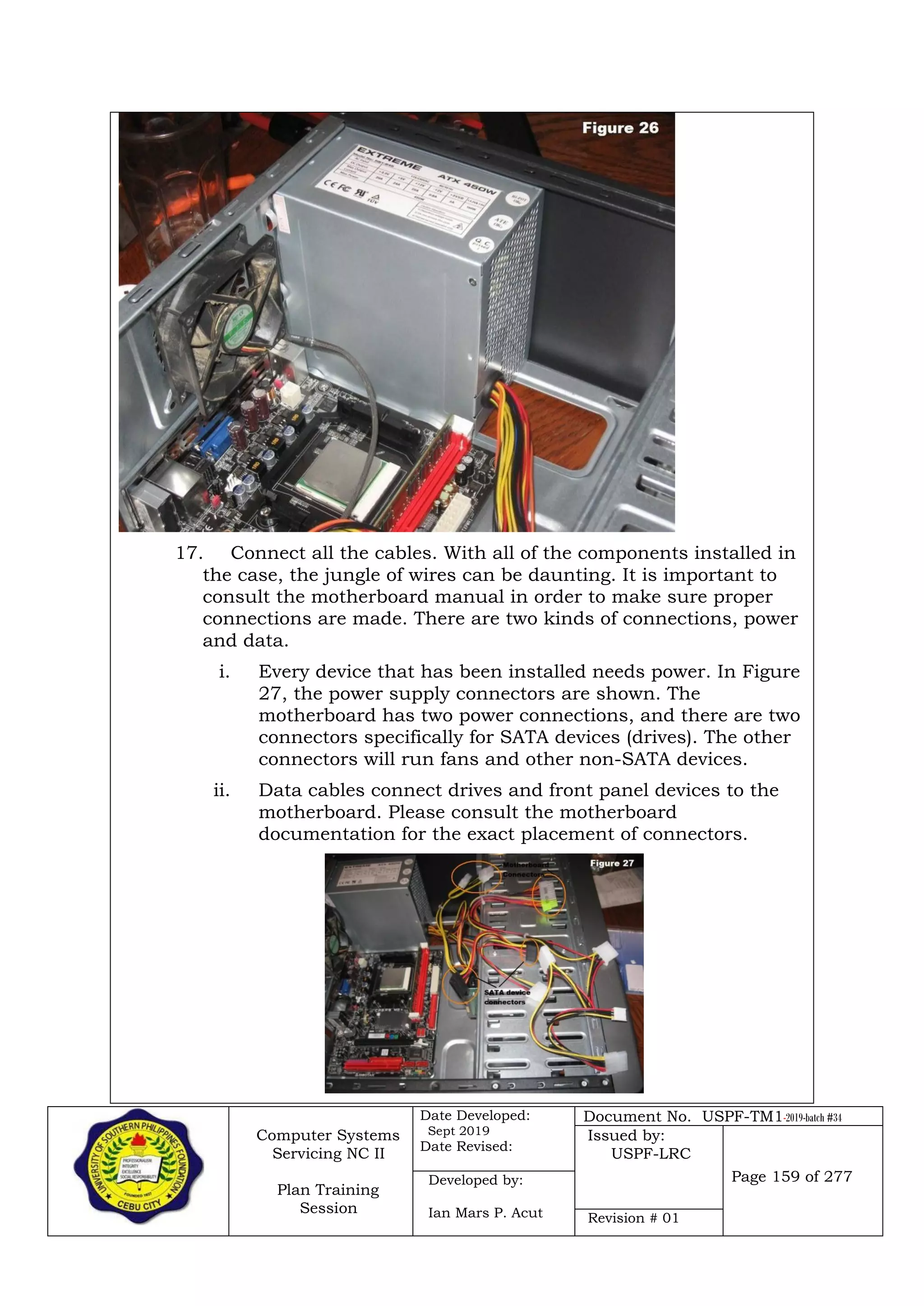 TESDA TM1 Portfolio Computer Systems Servicing NC II | PDF
