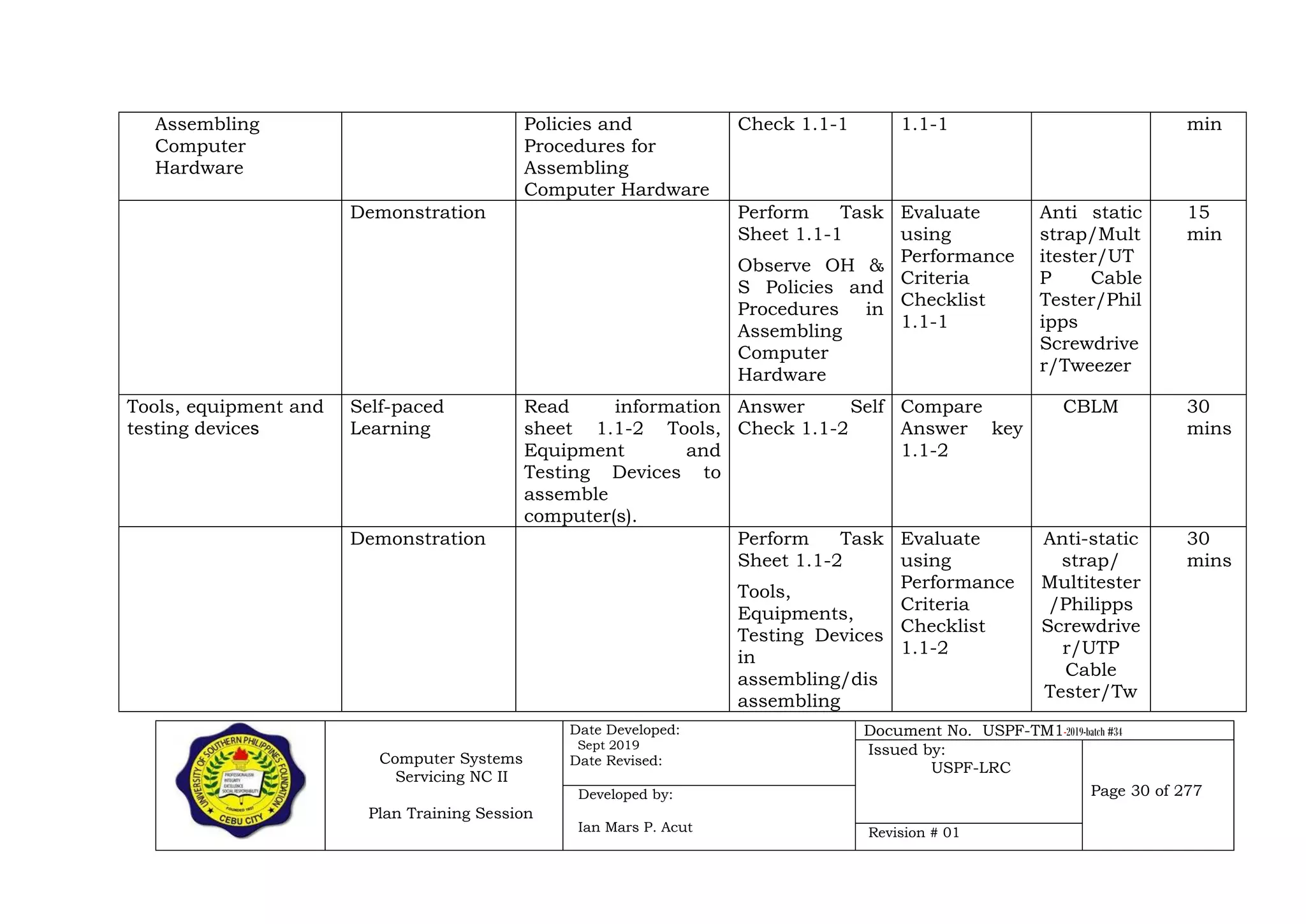 TESDA TM1 Portfolio Computer Systems Servicing NC II | PDF | Technology ...