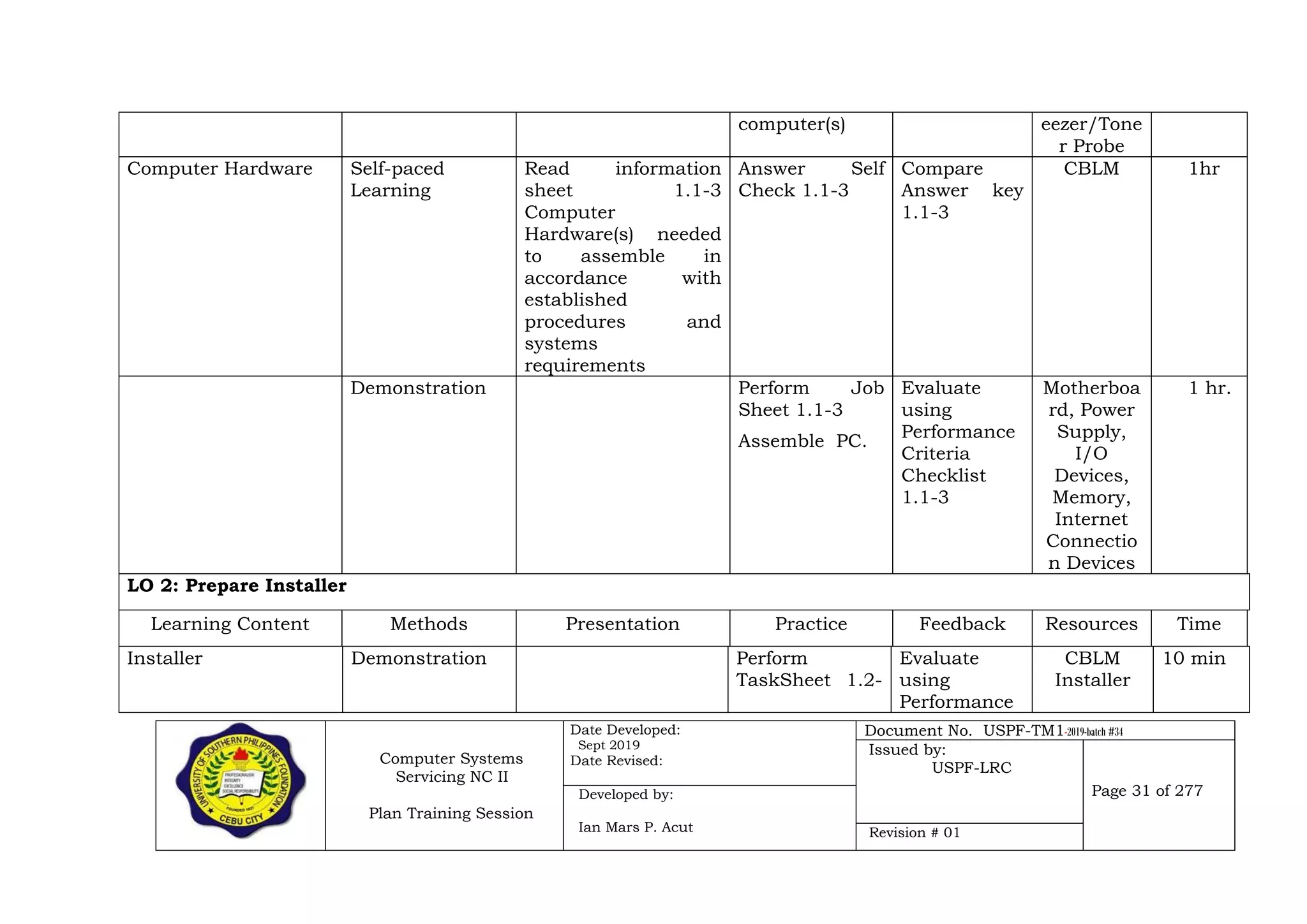 TESDA TM1 Portfolio Computer Systems Servicing NC II | PDF | Technology ...