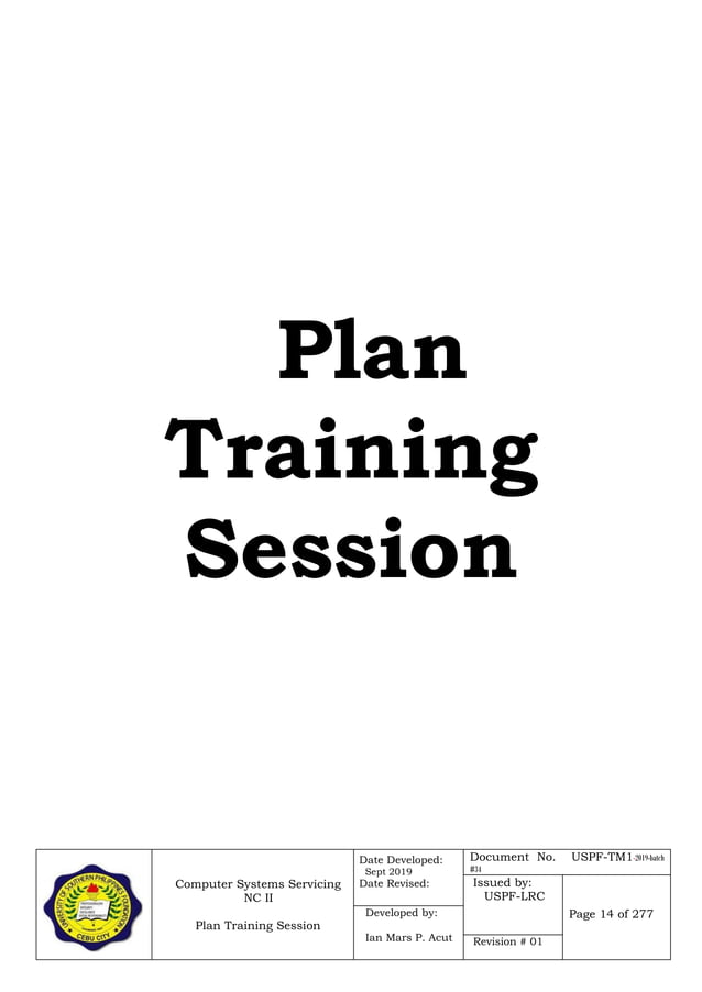 TESDA TM1 Portfolio Computer Systems Servicing NC II | PDF | Technology ...