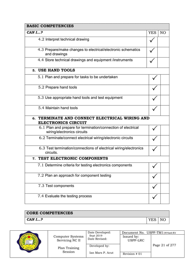 TESDA TM1 Portfolio Computer Systems Servicing NC II | PDF | Technology ...