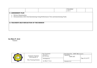 TESDA TM1 Portfolio Computer Systems Servicing NC II | PDF