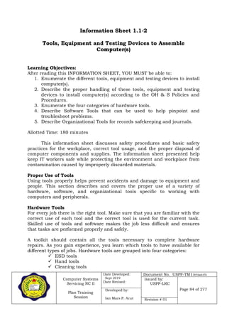 TESDA TM1 Portfolio Computer Systems Servicing NC II | PDF
