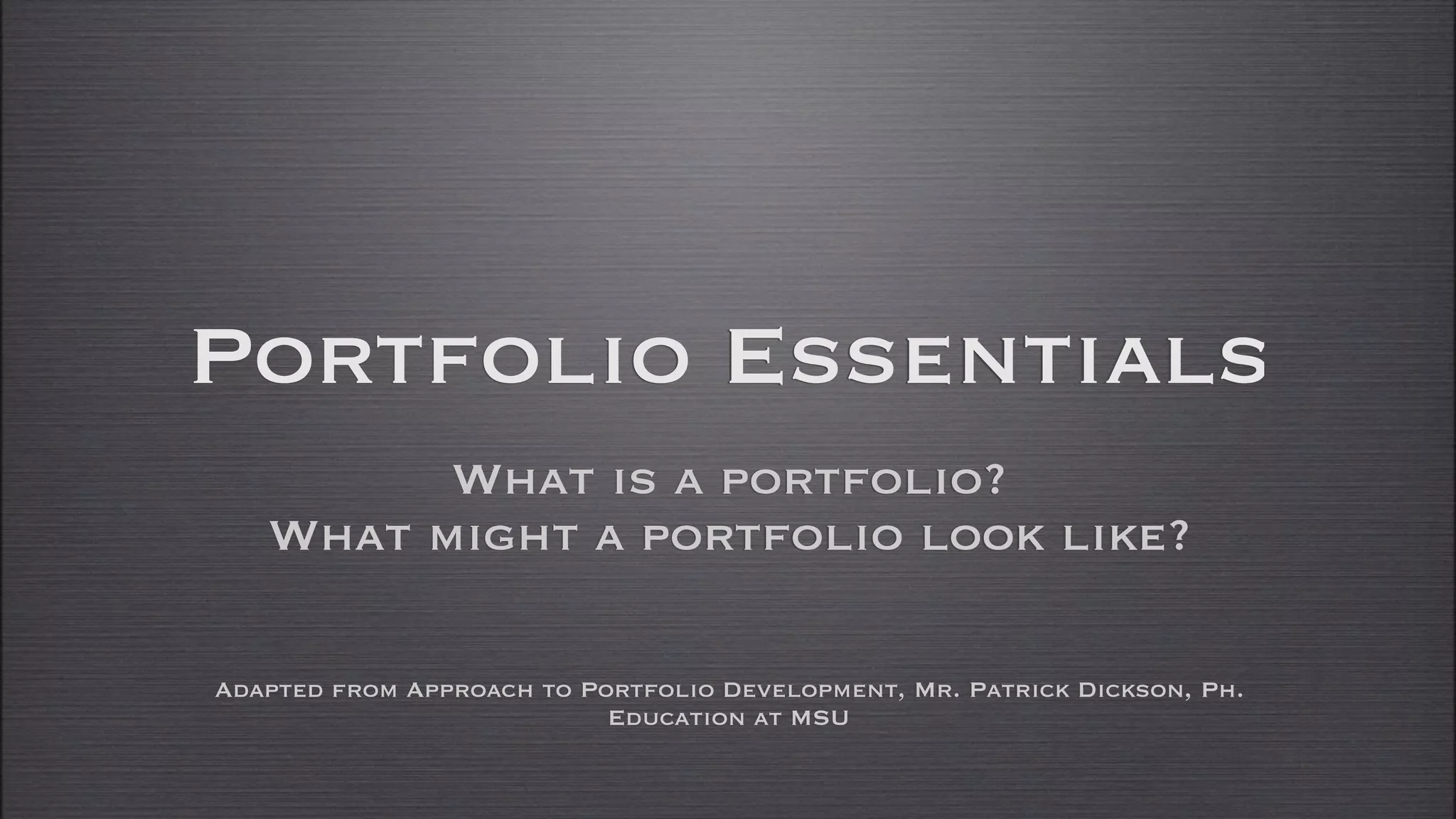 Portfolio Development | PDF