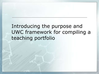Portfolio development workshop series 2013 | PPT