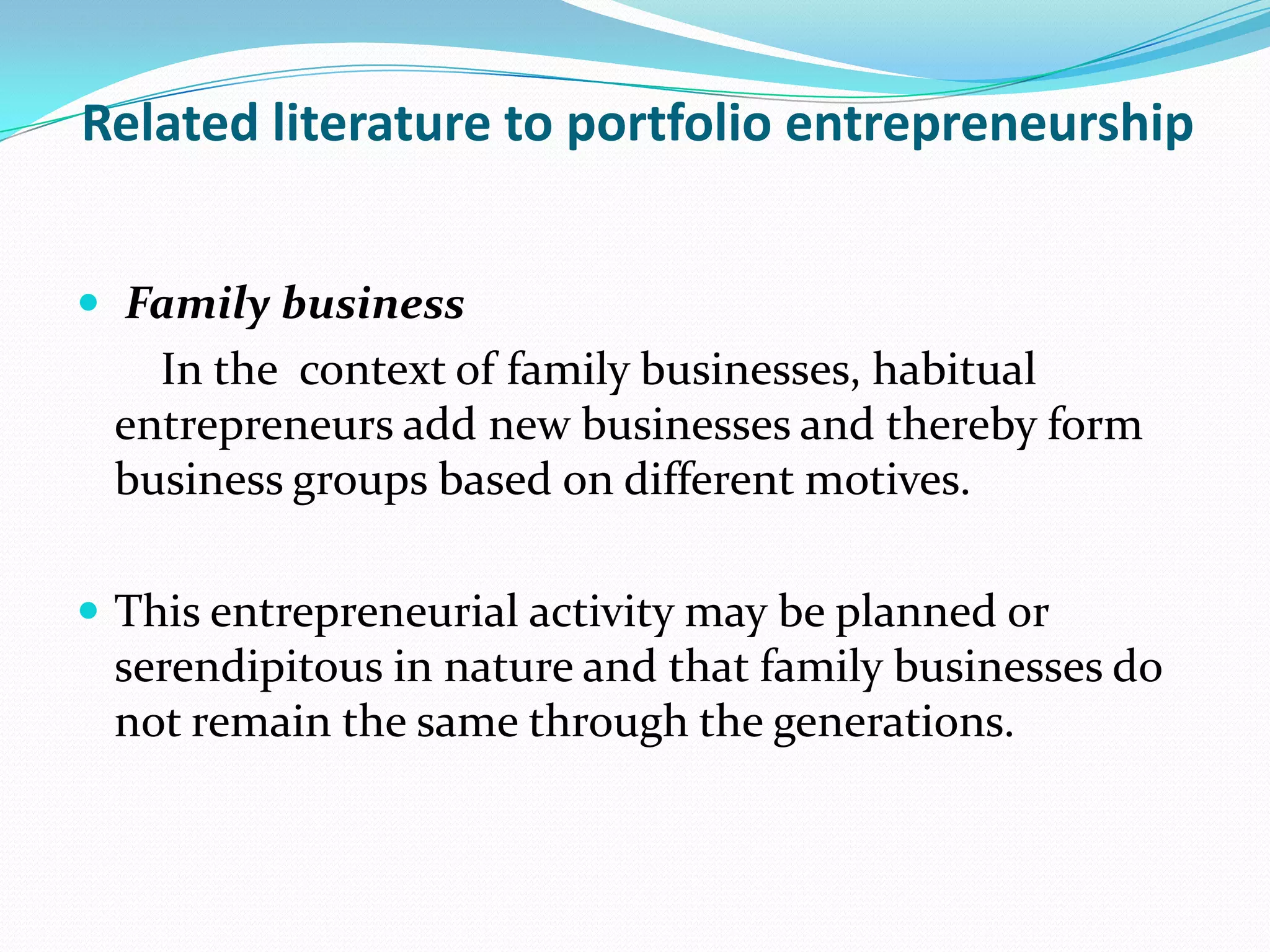 Portfolio entrepreneurship | PPTX